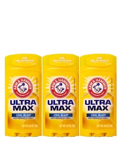 Arm & Hammer Pack Of 3 Ultra Max Cool Blast Antiperspirant Deodorant ...