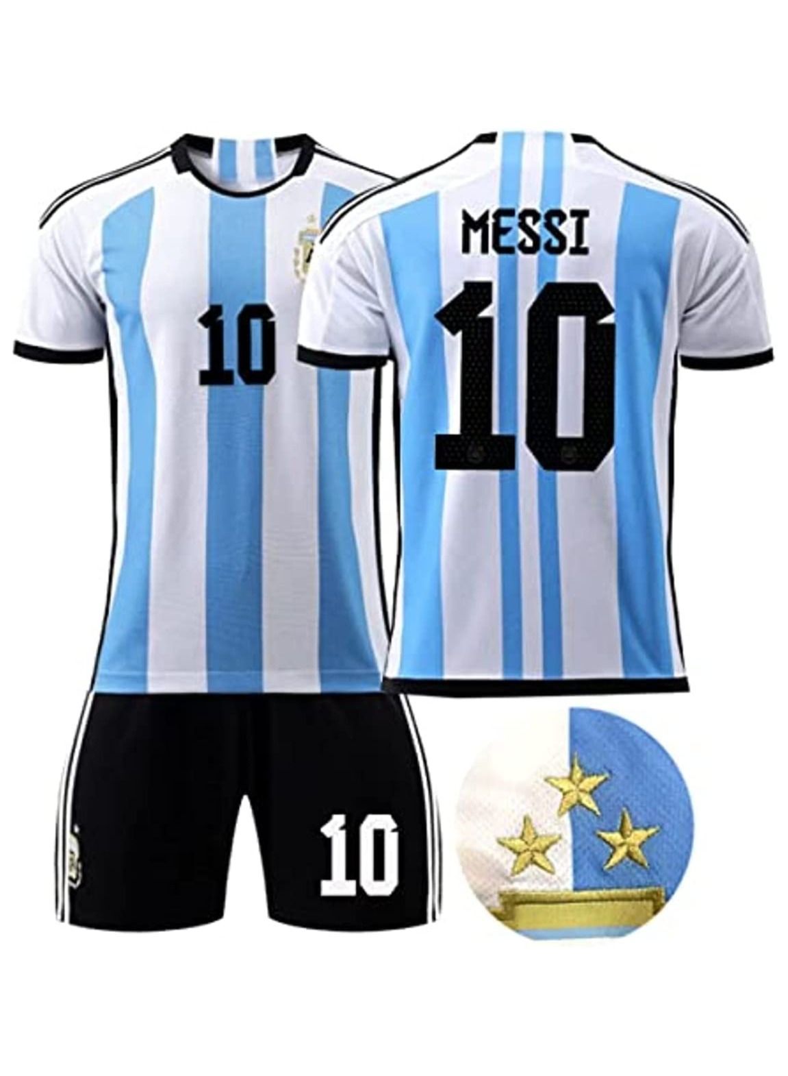 Y&D Lionel Messi Jersey #10 Argentina Football Home Soccer Jersey ...