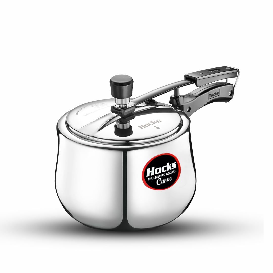 Hocks Hocks Premium 3L Triply Stainless Steel Curve Cooker 304Grade ...