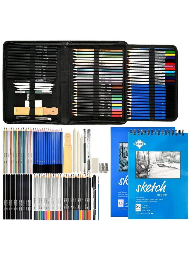 Corslet Corslet 74 Pc Drawing Pencils for Sketching Professional Art ...