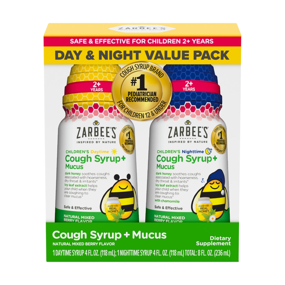 Zarbee's Zarbee's Childrenâ€™s Honey Cough Syrup + Mucus Day & Night ...