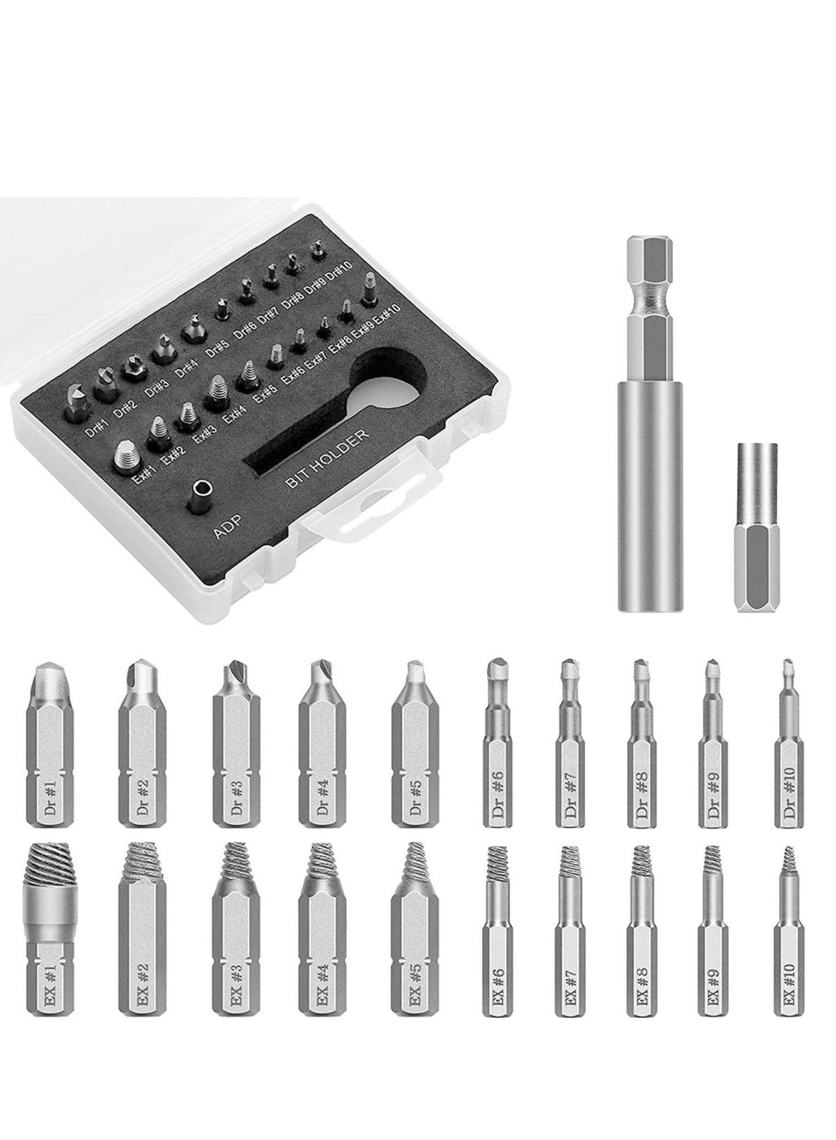 Captaintech Damaged Screw Extractor Set 22 Pieces Stripped Kit for ...