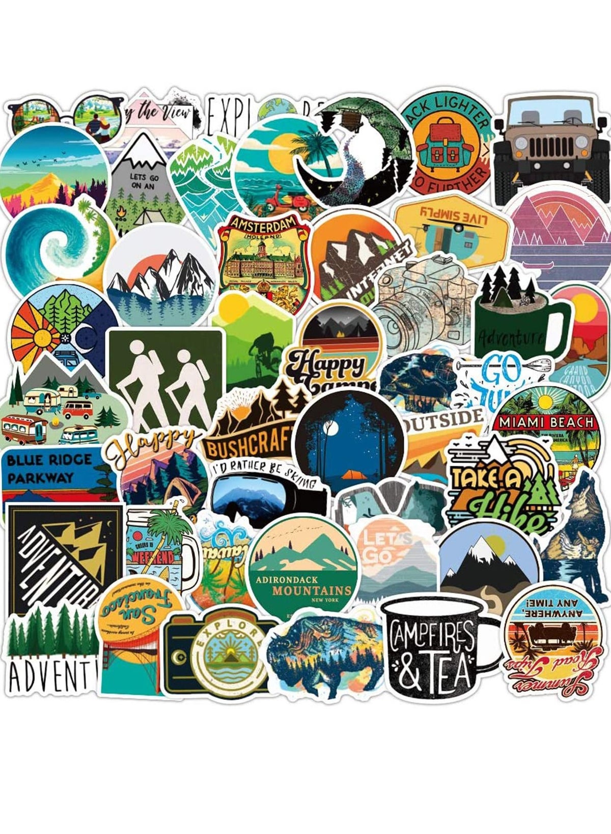 Generic Outdoor Stickers Nature Stickers Hiking Camping Stickers ...