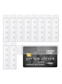 Generic 20 PCS Vertical Clear Plastic Swipe Badge Holders, Half Card ID ...