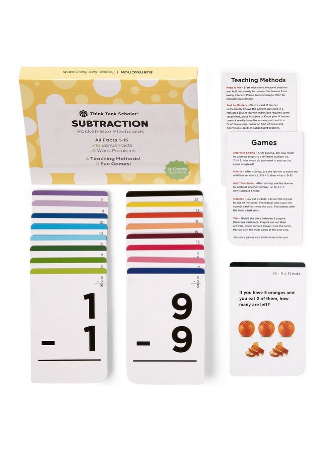 Think Tank Scholar Subtraction Flash Cards 150 Facts 1 12 (Award ...