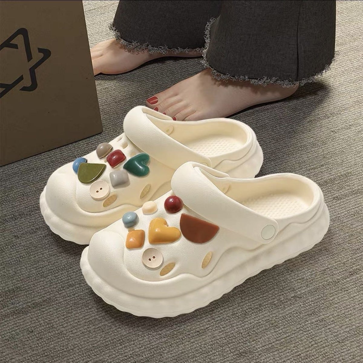 Generic 2023 New DIY Cave Shoes Women's Summer Outer Wear Thick Sole ...