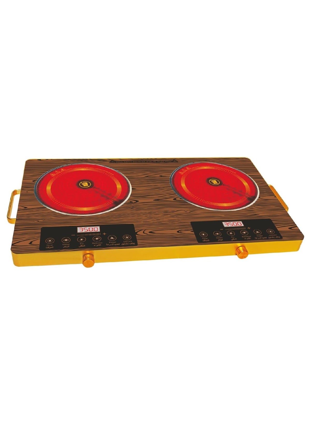 SILVER CREST Dual Head Electric Ceramic Stove 3500W Intelligent Timed ...