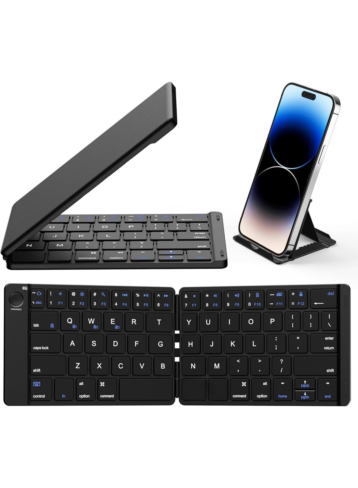 Generic Foldable Bluetooth Wireless Keyboard - Portable Full-Size Ultra ...