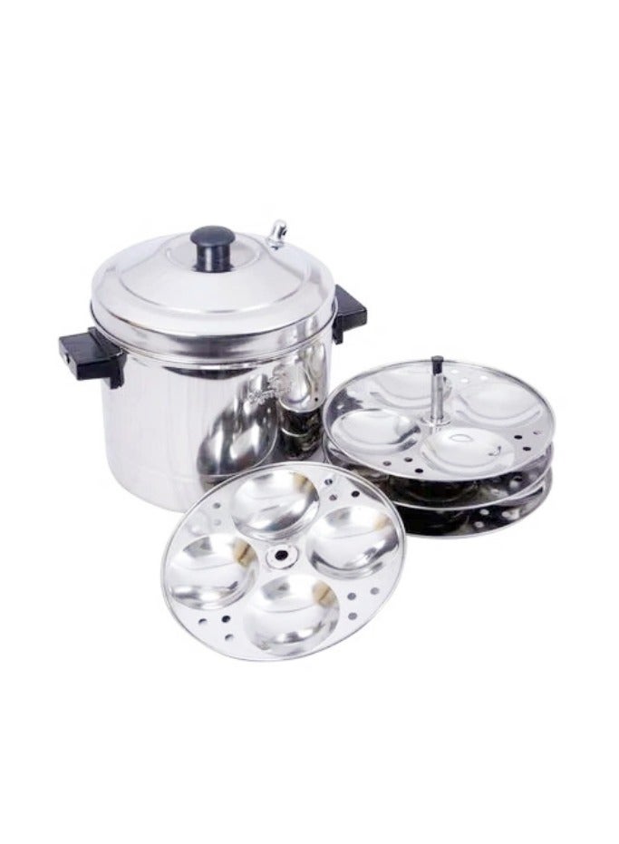 Ayda 24-Pit Idly Cooker Stainless Steel 6-Plate Idli Pot Silver | Best ...