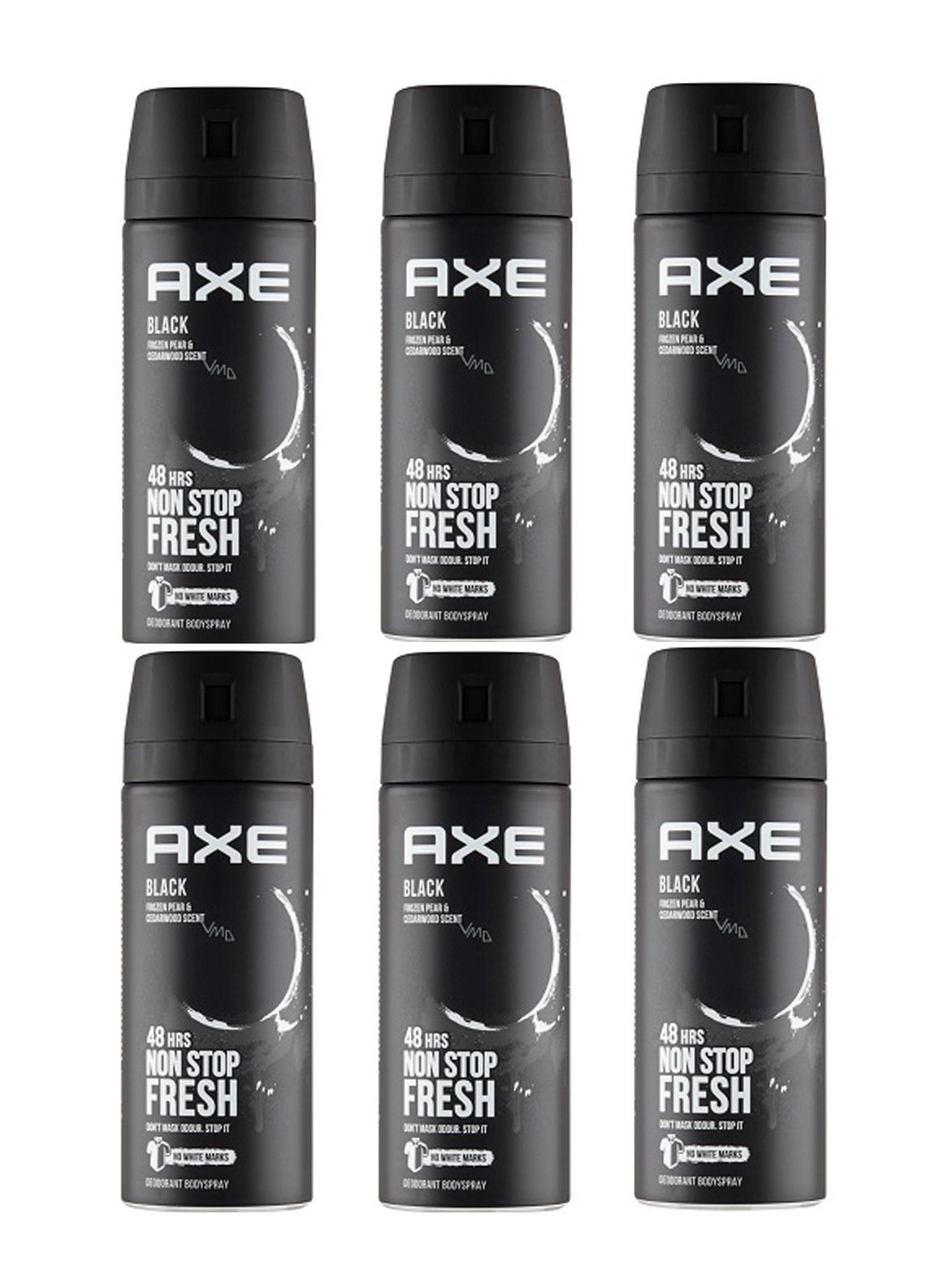 Axe Non Stop Fresh Black Body Spray Deodorant 6x150ml | Best Price UAE ...