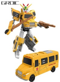 GROIC Transformer Robot Figure Deformed School Bus Play Vehicle for ...