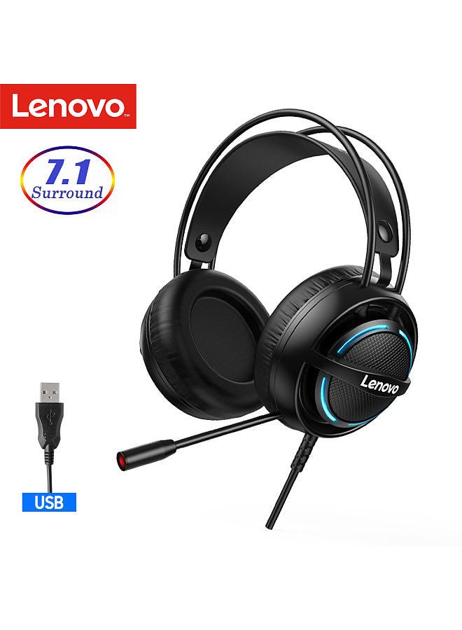 Lenovo Group Limited Lenovo G30 Wired Headset 7.1 Stereo RGB Over-Ear Gaming Headphone with Mic ...