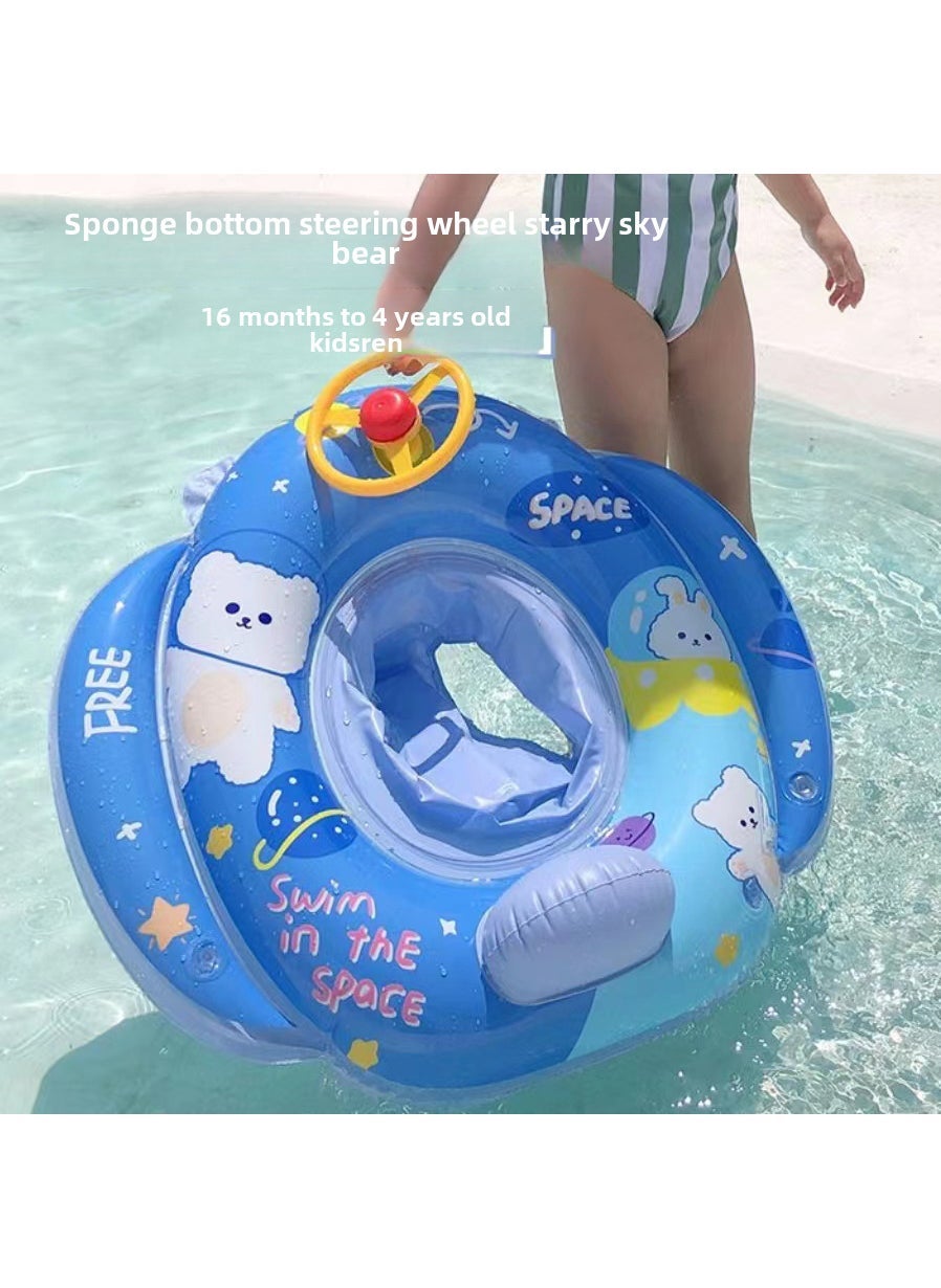 Generic Cartoon Swim Ring for Kids with Steering Wheel Blue space ...