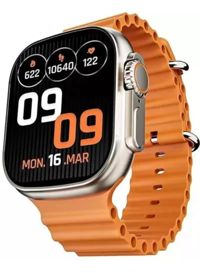 Ultra Stylish Orange Smart Watch Enjoy Advanced Features in a Sleek ...