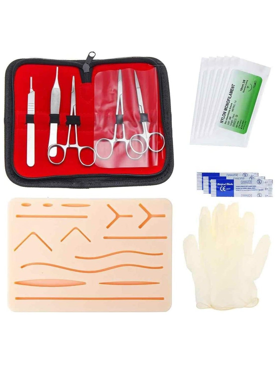 SCIENISH Medical Skin Suture Surgical Training Kit Silicone Pad | Best ...