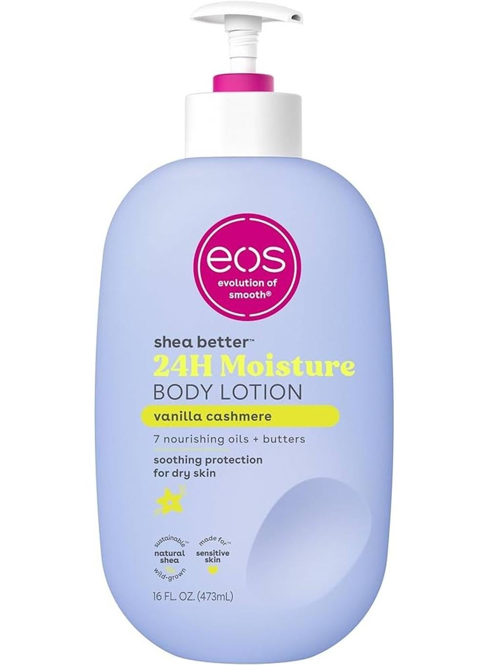 EOS Eos Shea Better Body Lotion- Vanilla Cashmere, 24-Hour Moisture ...