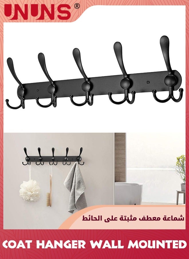 UNUNS Wall Mounted Coat Hooks,5 Tri Heavy Duty Stainless Steel Rack ...