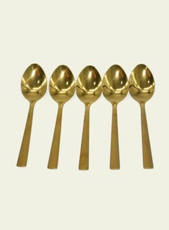 Generic 5-Piece Stainless Steel Spoon Set Gold 15x3.5cm | Best Price ...