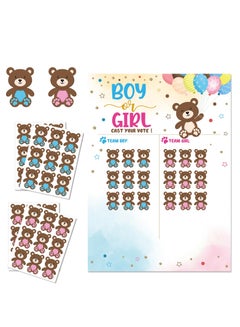 KASTWAVE 36 Pcs Gender Reveal Stickers, Baby Prediction Poster Gender ...