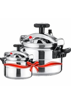 REFURA 2 Piece Combo of 5 Litre & 3 Litre Aluminum Pressure Cooker ...