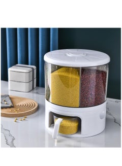 EMZJ Six Slot Rotating Rice Bucket Kitchen With Lid Sealed And Moisture ...