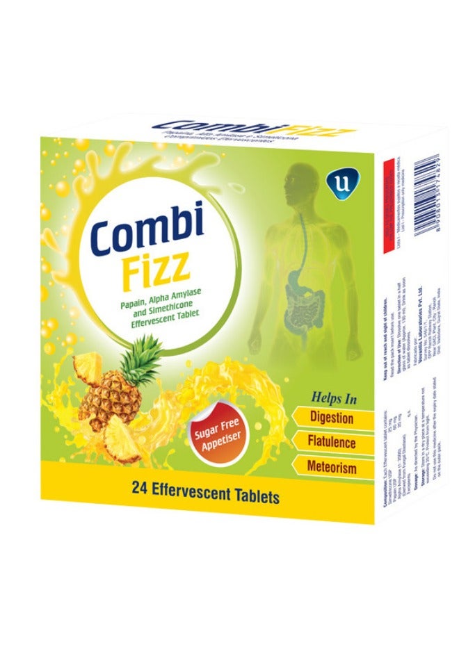 Combi Fizz 24 Effervescent Tablets, Contains Papain, Alpha Amylase And ...