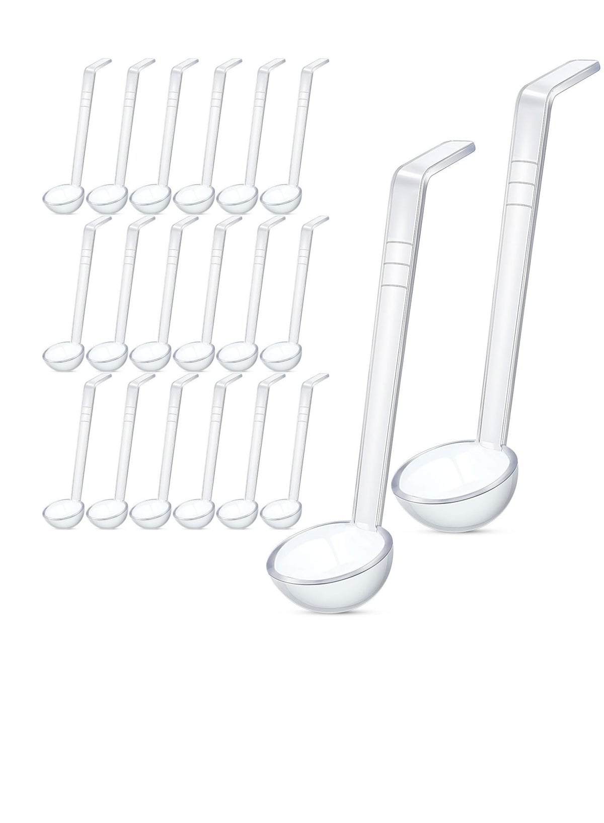 Suntown 20 Pcs 1 oz Plastic Small Ladles with 7 Inches Long Acrylic ...