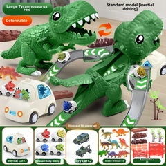 Generic Jumbo Dinosaur Transformer Track Toy Set Dark green [standard ...