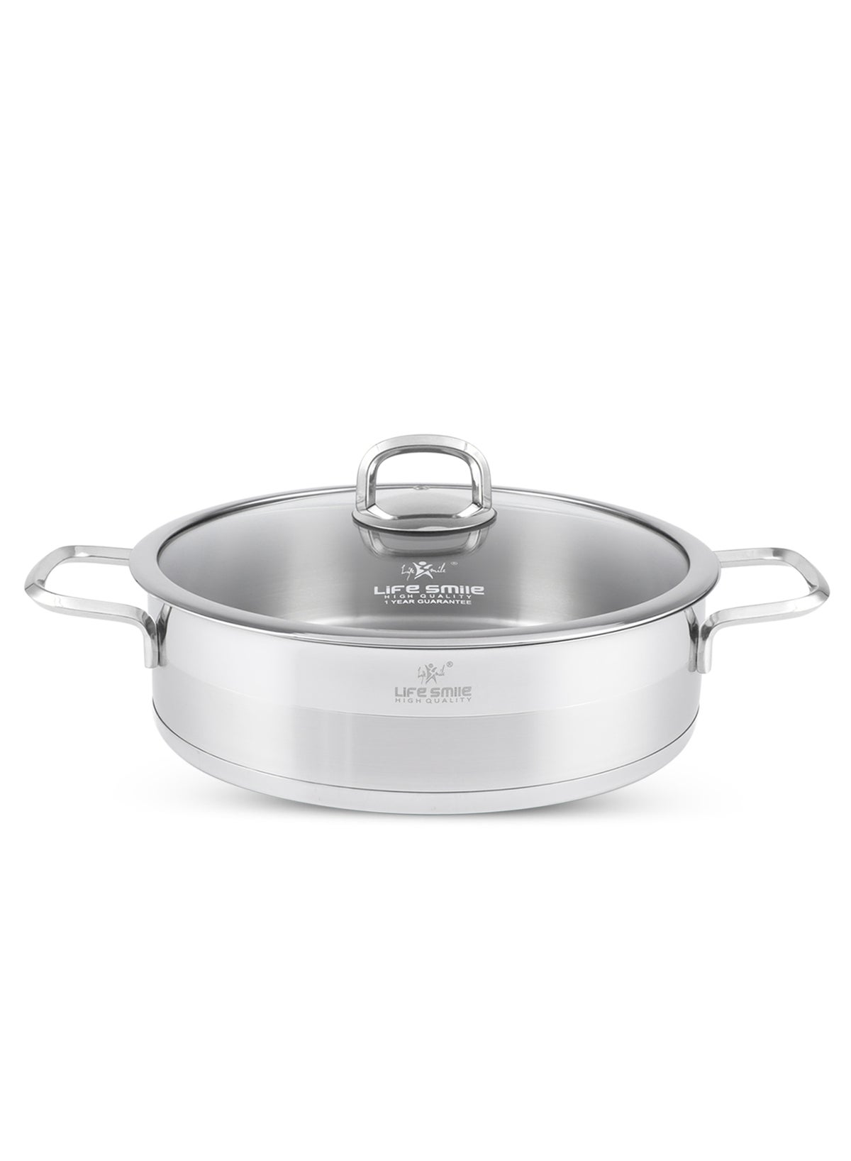 Life Smile Premium 18/10 Stainless Steel Shallow Cooking Pot ...