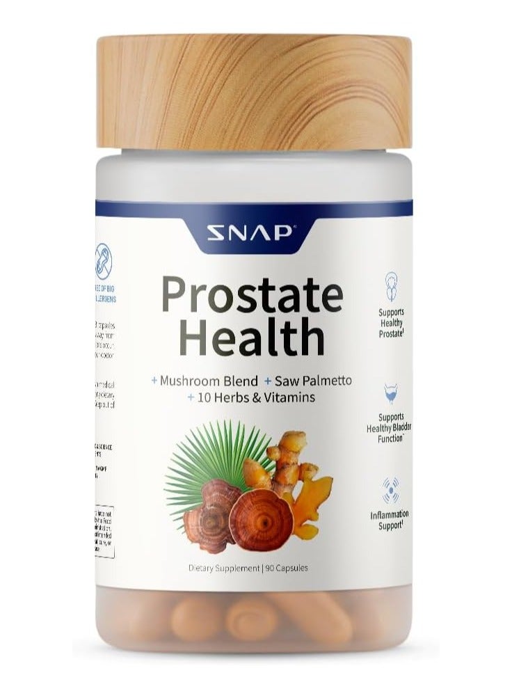 SNAP SUPPLEMENTS Prostate Health Support Supplement - With Mushroom ...