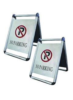 VINSTAR No Parking Sign Board, Stainless Steel Folding Self Standing ...