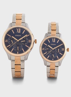 FOSSIL Bq2736Set Two Tone Stainless Steel Watch Set | Best Price UAE ...