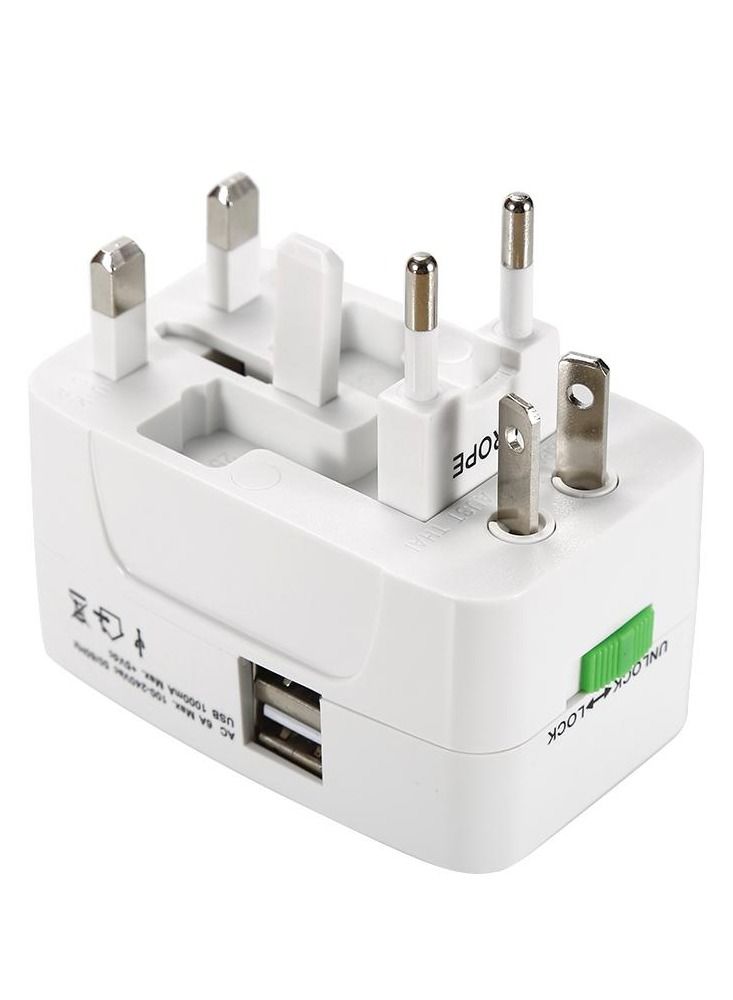 Generic 2 USB Port Universal Plug Adapter, All In One EU/UK/US/AU ...