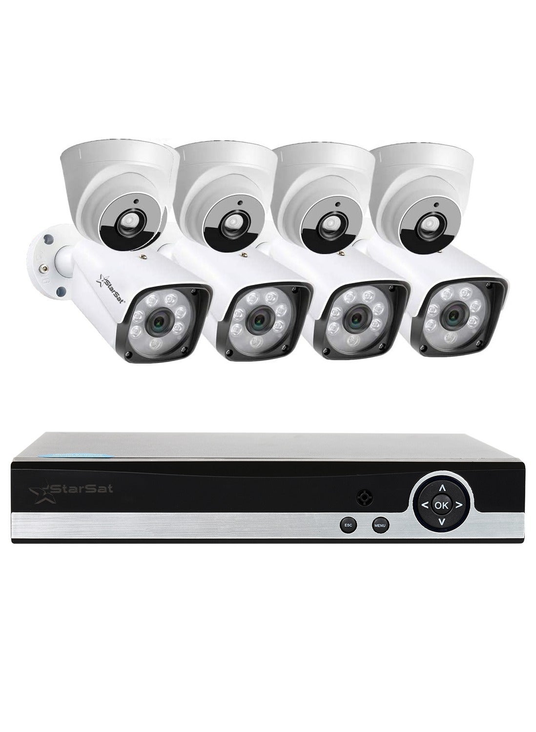 StarSat StarSat 8Channel CCTV security Kit 4MP 1920X1080 Surveillance ...