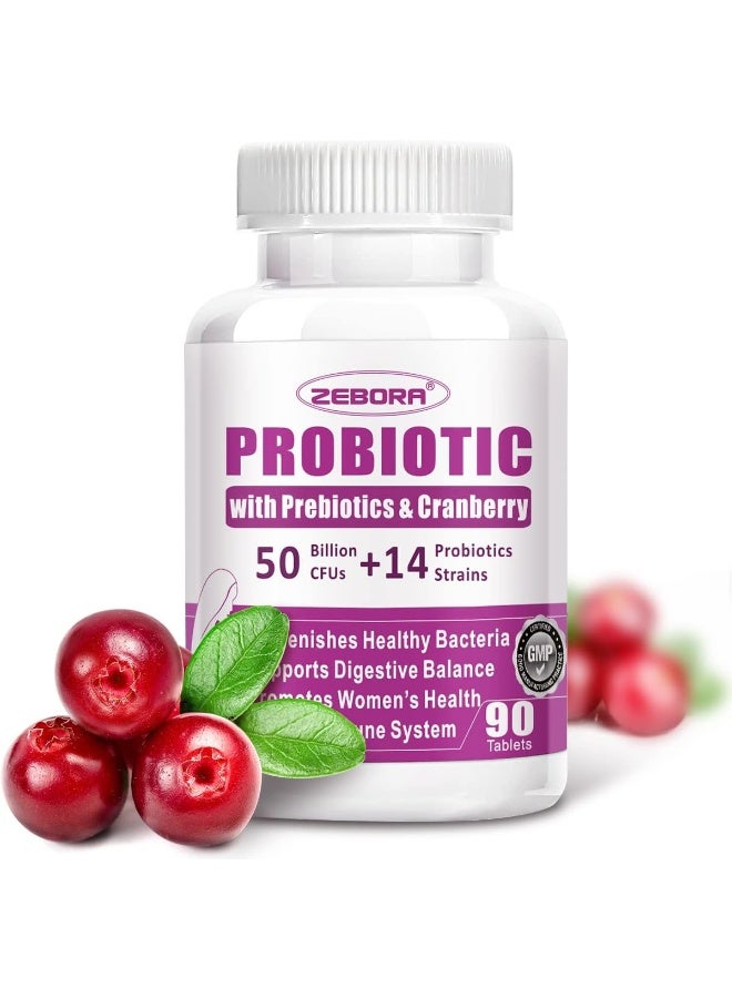 ZEBORA Probiotics for Women 50 Billion CFU, 14 Strains, Supports ...