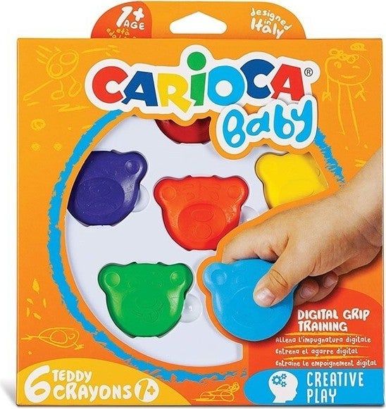 carioca Teddy Baby Crayons Crayon 6 Pack | Best Price UAE | Dubai, Abu ...