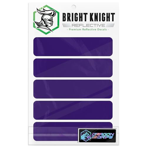 BRIGHT KNIGHT DECALS Reflective Motorcycle Helmet Decals, 5 Pcs Purple ...