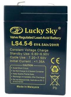 Lucky Sky Lucky Sky 6V 4.5Ah High-Performance Rechargeable Sealed Lead ...