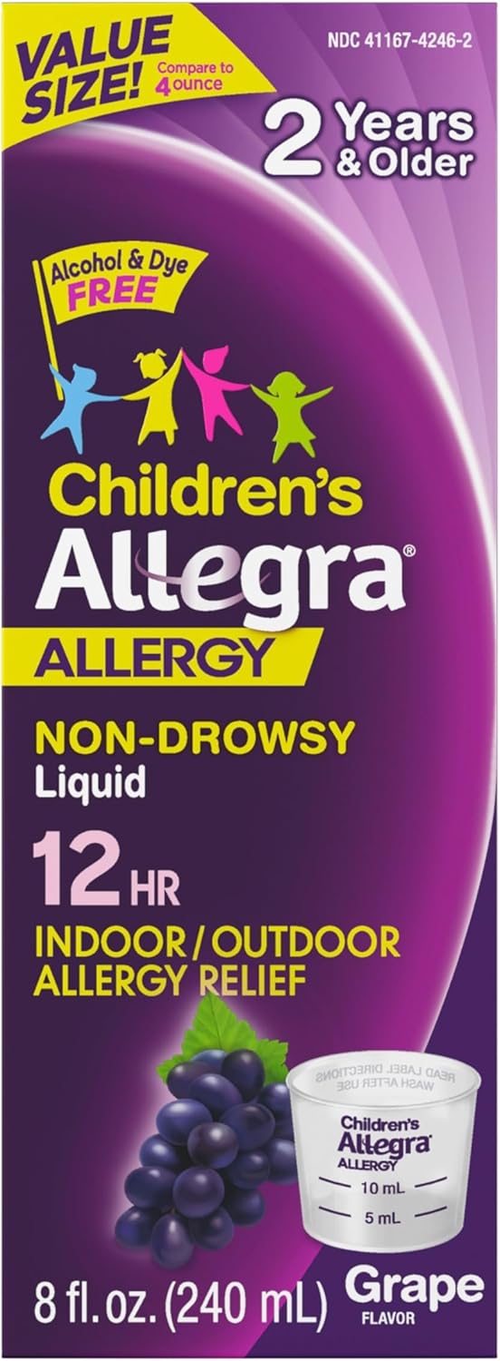Allegra Allegra Children's 12-Hour Allergy Relief Liquid, Non-Drowsy ...