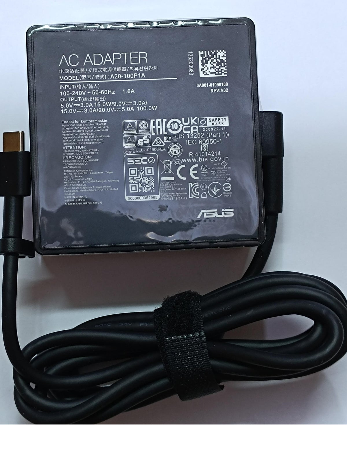CS Asus 100W Type-C Cord Charger ROG Flow X13 GV301QH-XS98B A20-100P1A ...