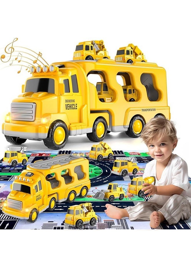 Generic Construction Trucks Toys for 2 3 4 5 Years Old Boys - 5-in-1 ...