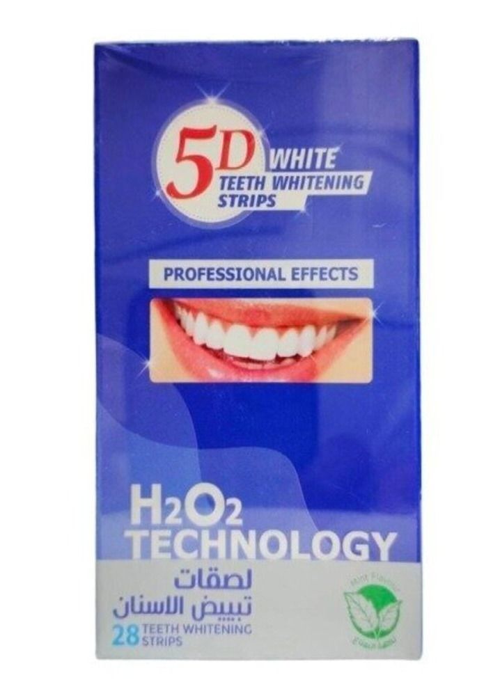 5D White Teeth Whitening Strips H2O2 Technology 28 strips | Best Price ...