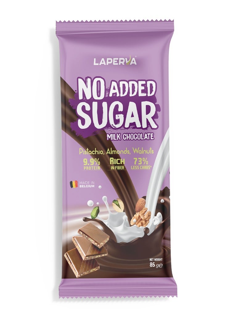 Laperva Laperva No Added Sugar Chocolate Bar, Milk Chocolate Pistachio ...
