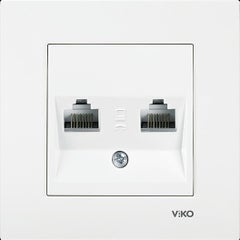 Viko Karre White 2-pin Data RJ45 Internet Socket Cat 5/ Cat 6 Frame ...