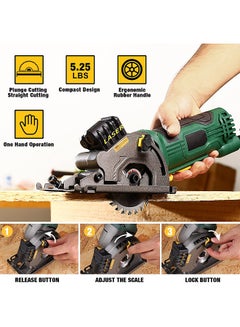 Generic 580W 4.8A 3700RPM Mini Circular Saw Corded 4 Amp Electric ...