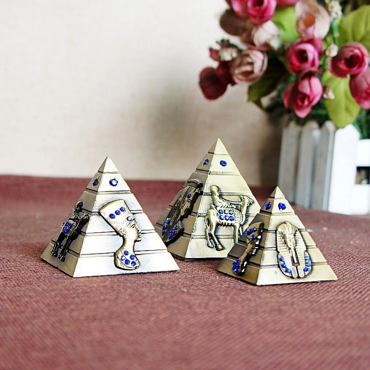 Generic Egyptian Pyramid Model Coin Bank Pyramid three set of bronze ...