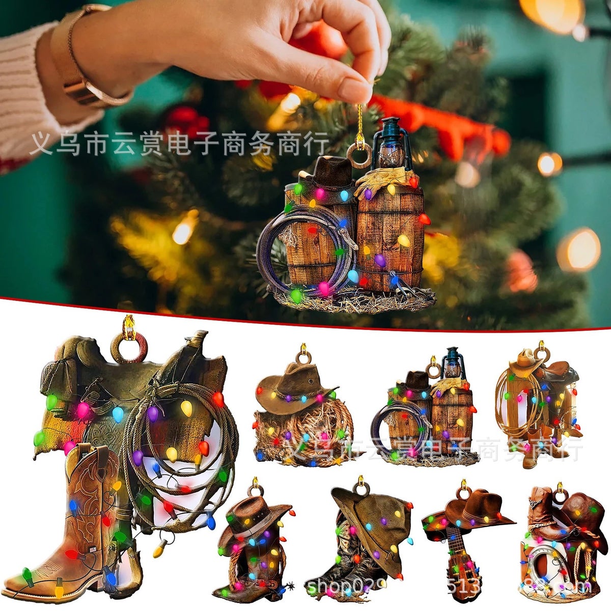 Generic 2023 New Christmas Tree Western Denim Creative Pendant ...