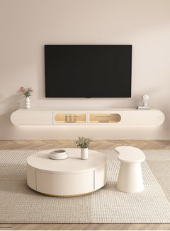 fashionhome Cream Floating TV Stand Suspened TV Wall Mounted Media ...