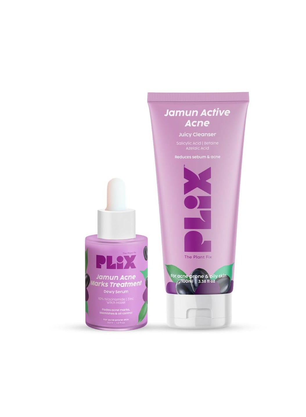 PLIX THE PLANT FIX Jamun Face Wash and Acne Marks Serum Combo(100ML ...