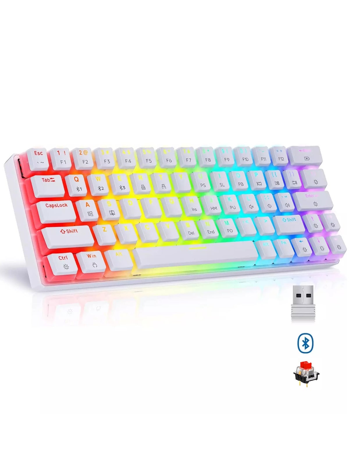 Tezarre TK63 3 Mode Wireless, Bluetooth, Wired RGB Keyboard - Hot ...